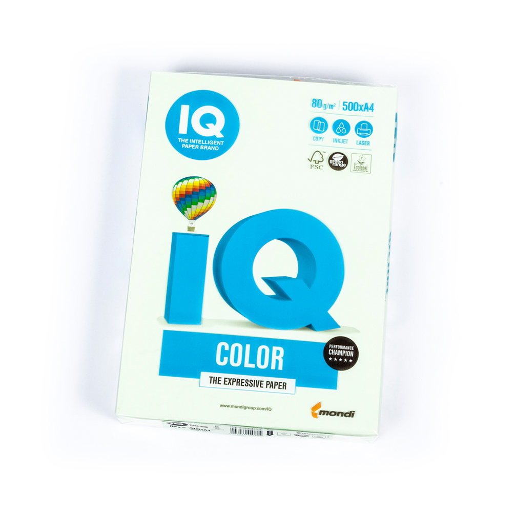 Daffer.sk - Farebný papier A4 IQ Color 80g 500ks, svetlozelený