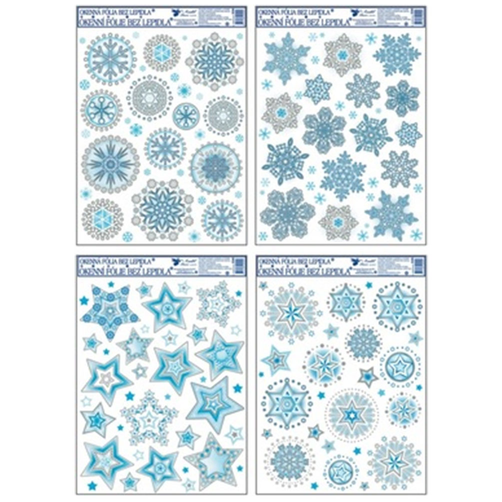 Daffer.sk - Samolepka na okno adhézna, glitrové snehové vločky