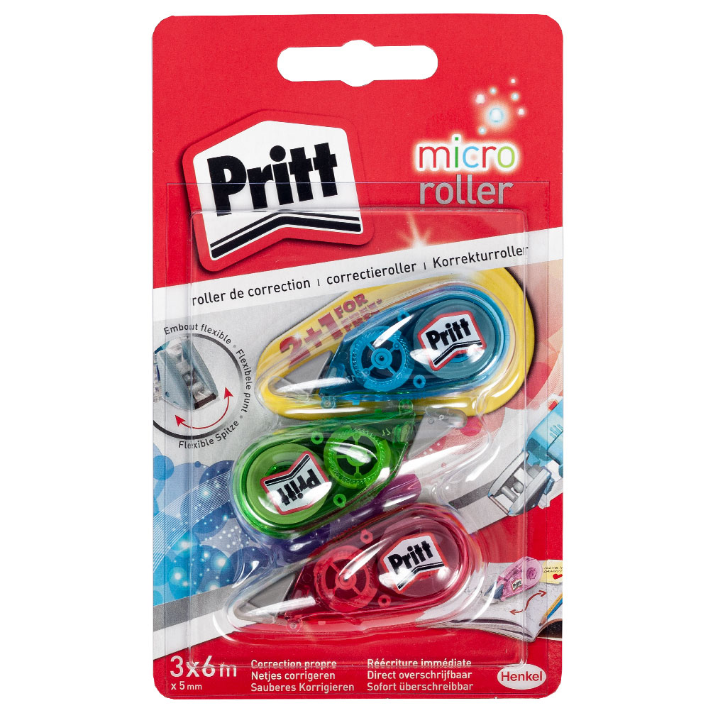 Daffer.sk - Korekčný roller Pritt Micro Rolly 5mm x 6m, 3ks