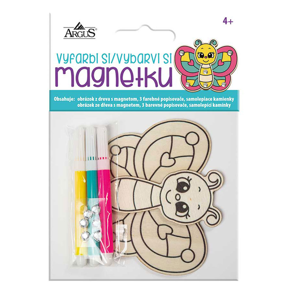 Daffer.sk - Sada kreatívna vyfarbi si magnetku, motýľ