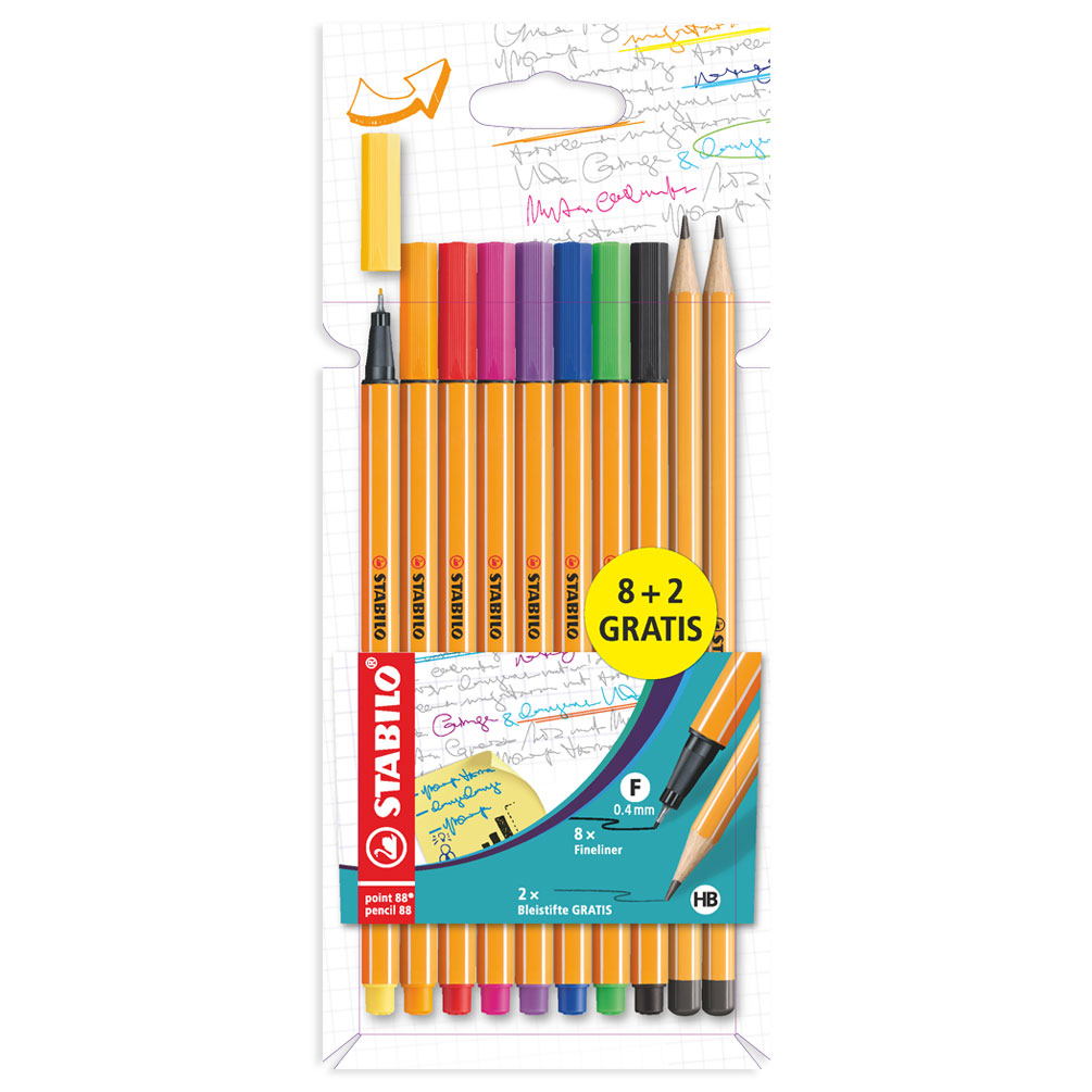 Daffer.sk - Liner STABILO Point 88 sada 8+2ks