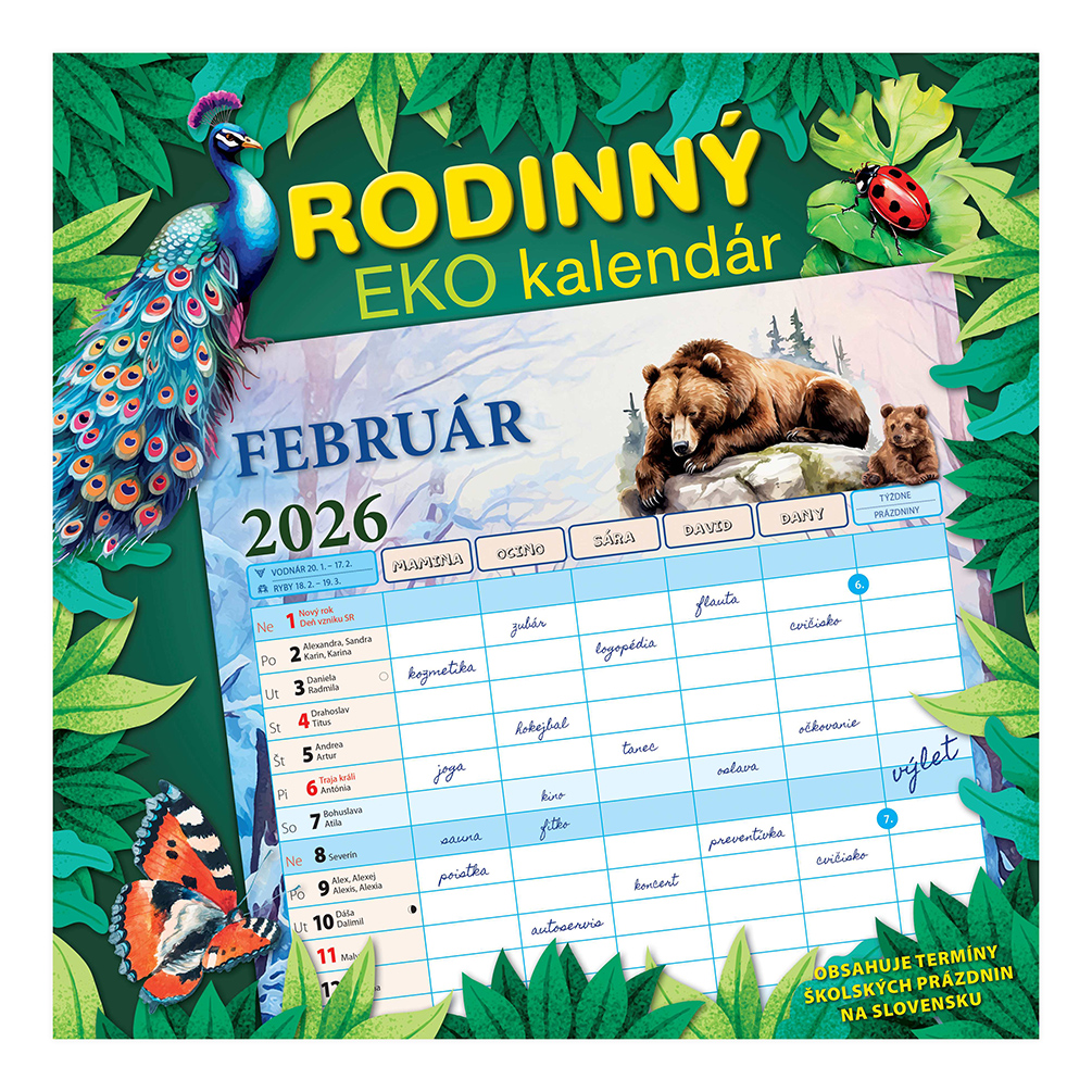 Daffer.sk - Kalendár nástenný 2026, Rodinný plánovací EKO