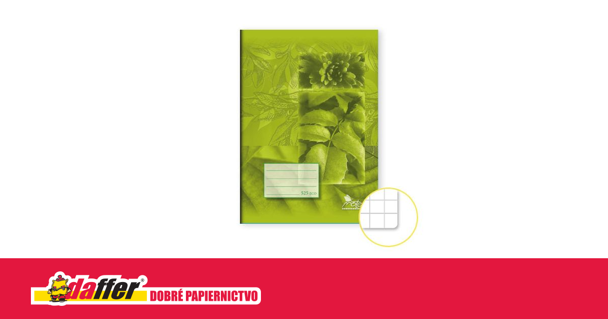 Daffer.sk - Zošit 525 A5 štvorčekový, 20 listov, eko