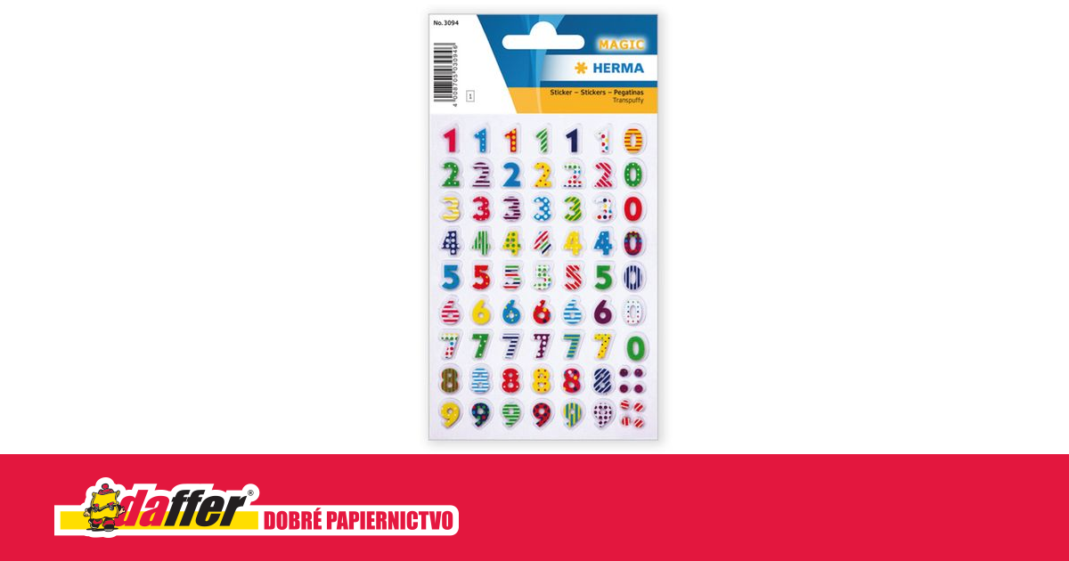 Daffer.sk - Samolepky magické čísla, farebné